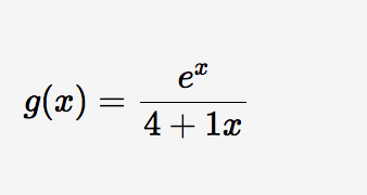 Solved g(x)=ex4+1x | Chegg.com
