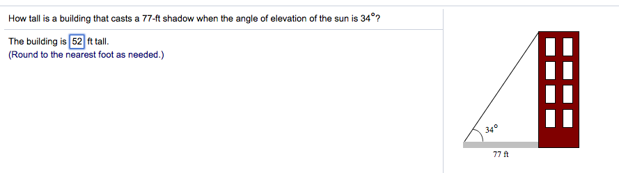 Solved How tall is a building that casts a 77-ft shadow when | Chegg.com