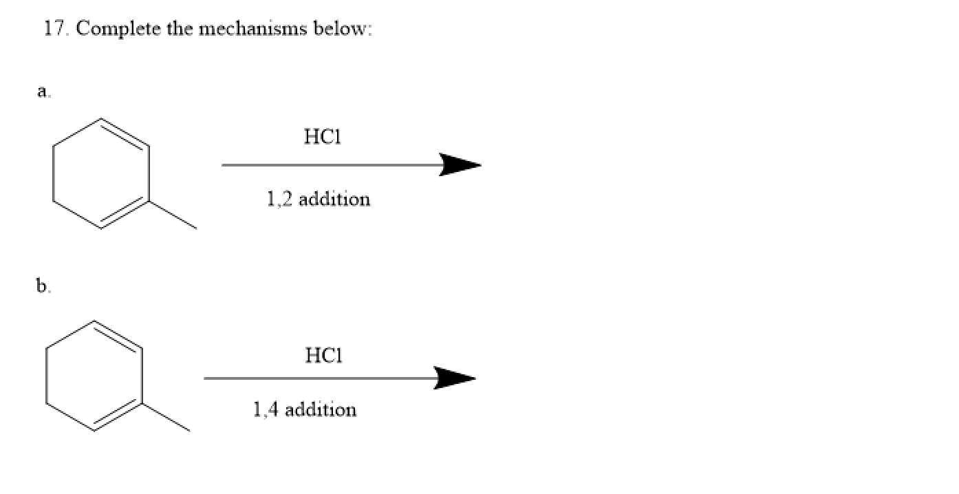 Solved 17. Complete the mechanisms below: | Chegg.com