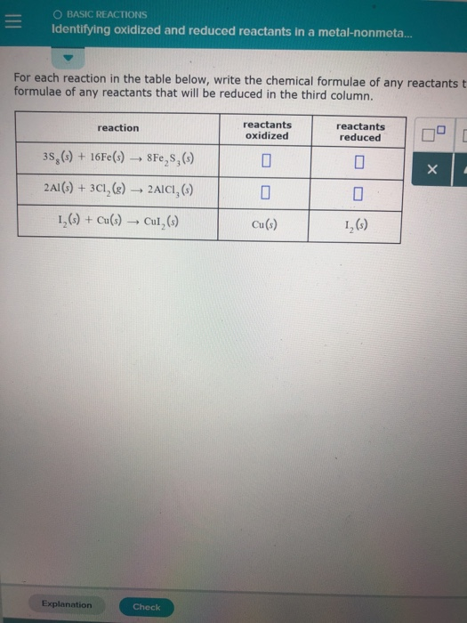 Solved O BASIC REACTIONS Identifying oxidized and reduced | Chegg.com