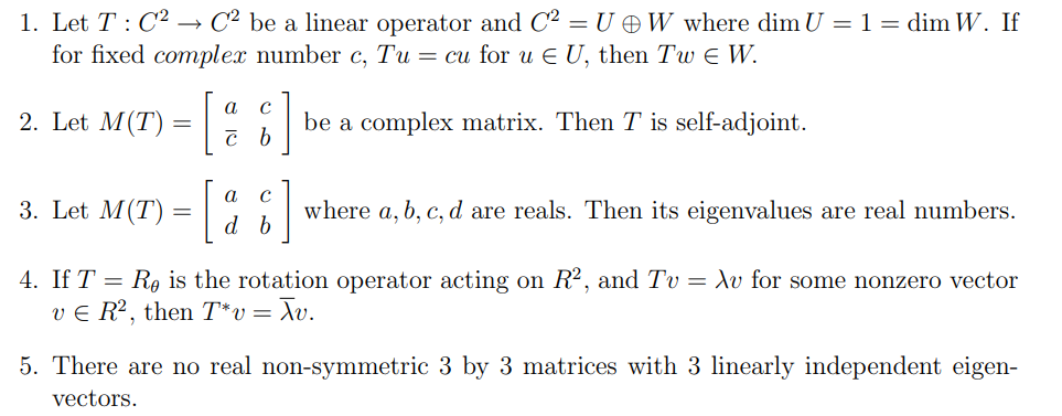 Solved 1. Let T:C2→C2 be a linear operator and C2=U⊕W where | Chegg.com