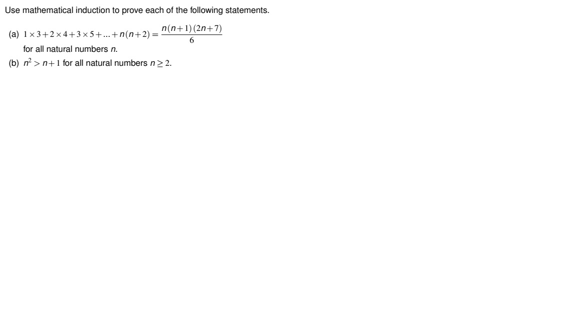 Solved Use mathematical induction to prove each of the | Chegg.com
