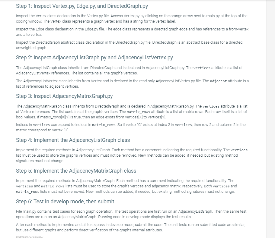 Solved import sysfrom AdjacencyListGraph import | Chegg.com