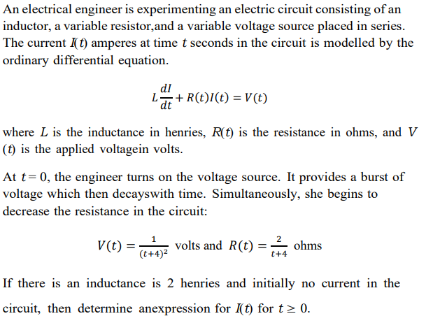 Solved An electrical engineer is experimenting an electric | Chegg.com