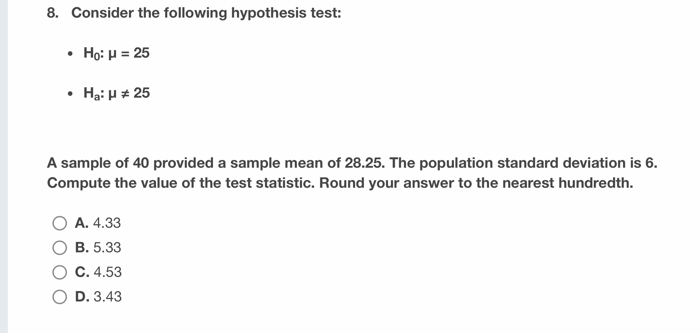 Solved Consider the following hypothesis | Chegg.com