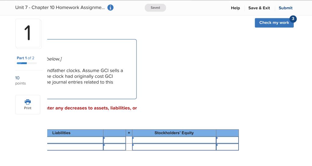Solved Unit 7 - Chapter 10 Homework Assignme... Saved Help | Chegg.com