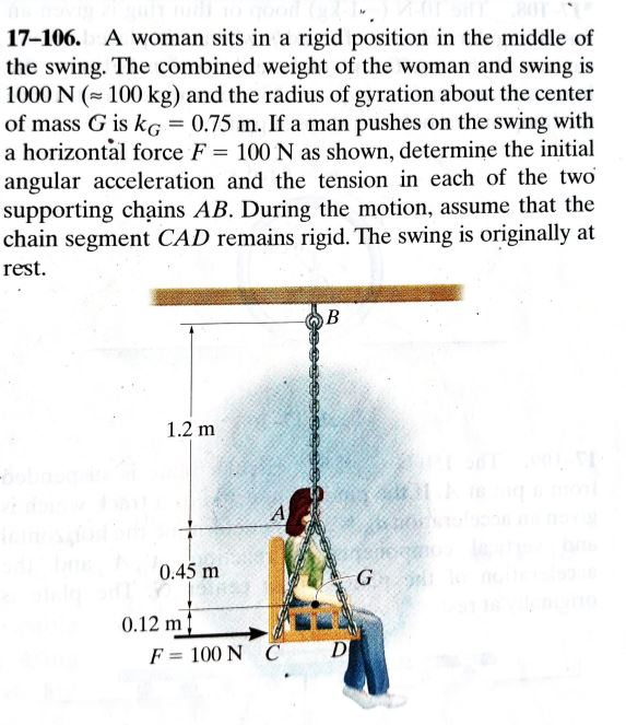 Solved 17–106. A woman sits in a rigid position in the | Chegg.com