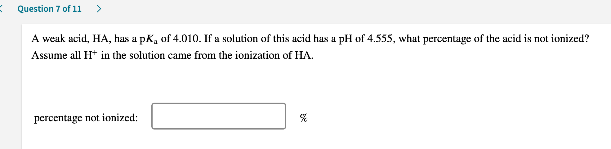 Solved A weak acid, HA, has a pKa of 4.010. If a solution of | Chegg.com