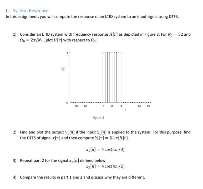 Solved C. System Response In this assignment, you will | Chegg.com