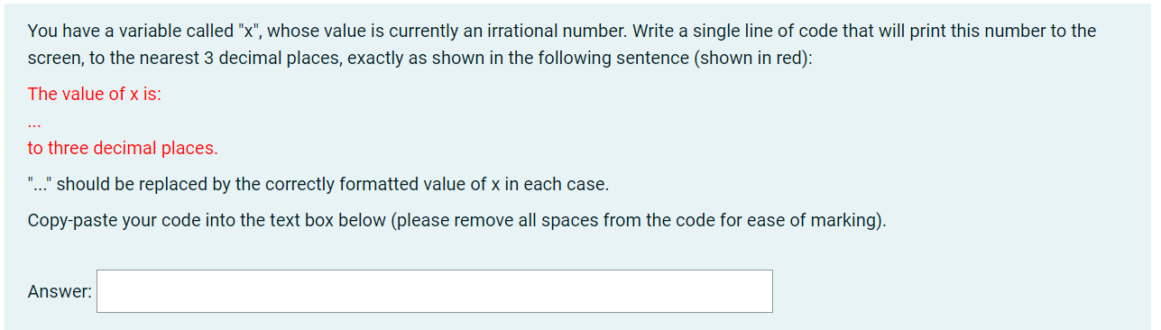 Solved Write a single line of code that will create the | Chegg.com