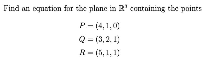Solved Find an equation for the plane in R3 containing the | Chegg.com