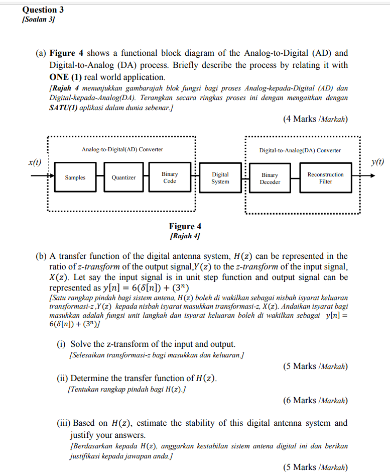 Solved Question 3 Soalan 3) (a) Figure 4 shows a functional | Chegg.com