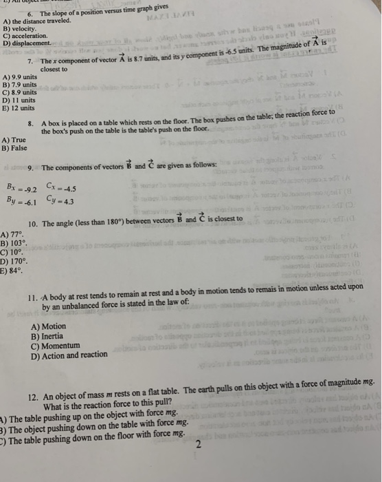Solved The Slope Of A Position Versus Time Graph Gives 6 A Chegg Solved The Slope Of A Position Versus Time Graph Gives 6 A Chegg