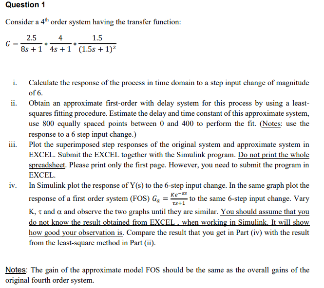 Question 1 Consider a 4th order system having the | Chegg.com