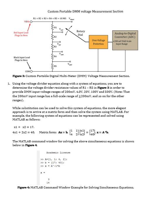 Solved Custom Portable DMM voltage Measurement Section R1 + | Chegg.com