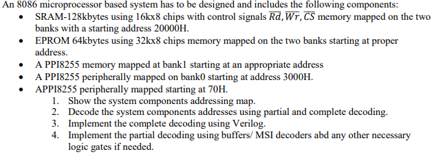 Solved An 8086 ﻿microprocessor based system has to be | Chegg.com