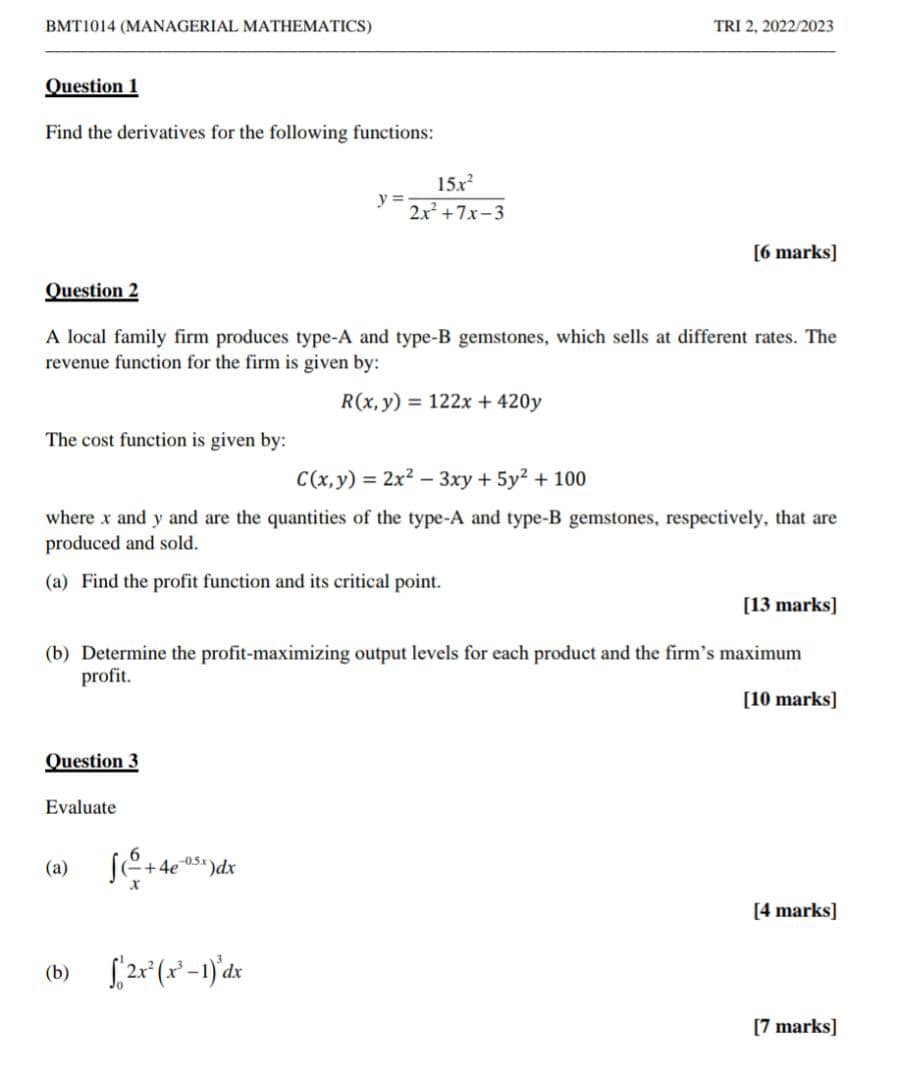 Solved Question 1 Find the derivatives for the following | Chegg.com