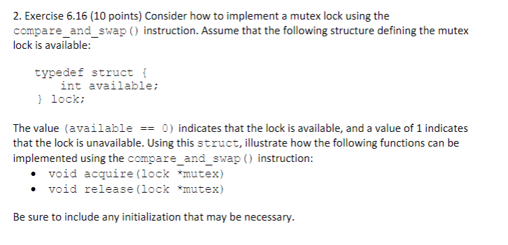 Solved 2. Exercise 6.16 (10 points) Consider how to | Chegg.com
