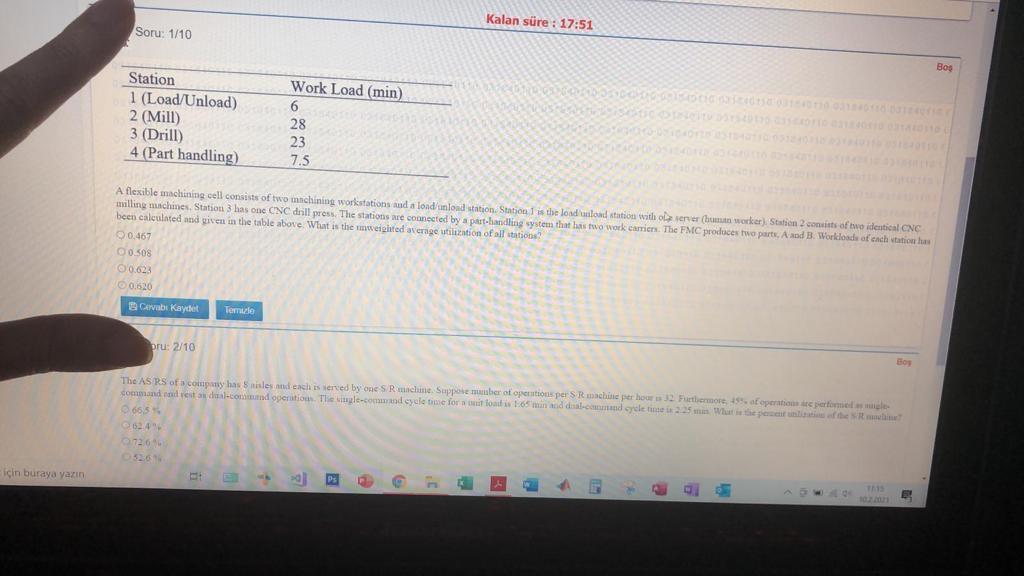 Solved a flexible machining cell consists of two machining | Chegg.com