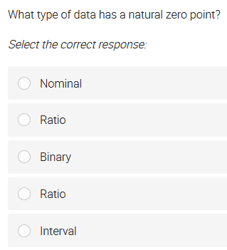 Solved What type of data has a natural zero point? Select | Chegg.com
