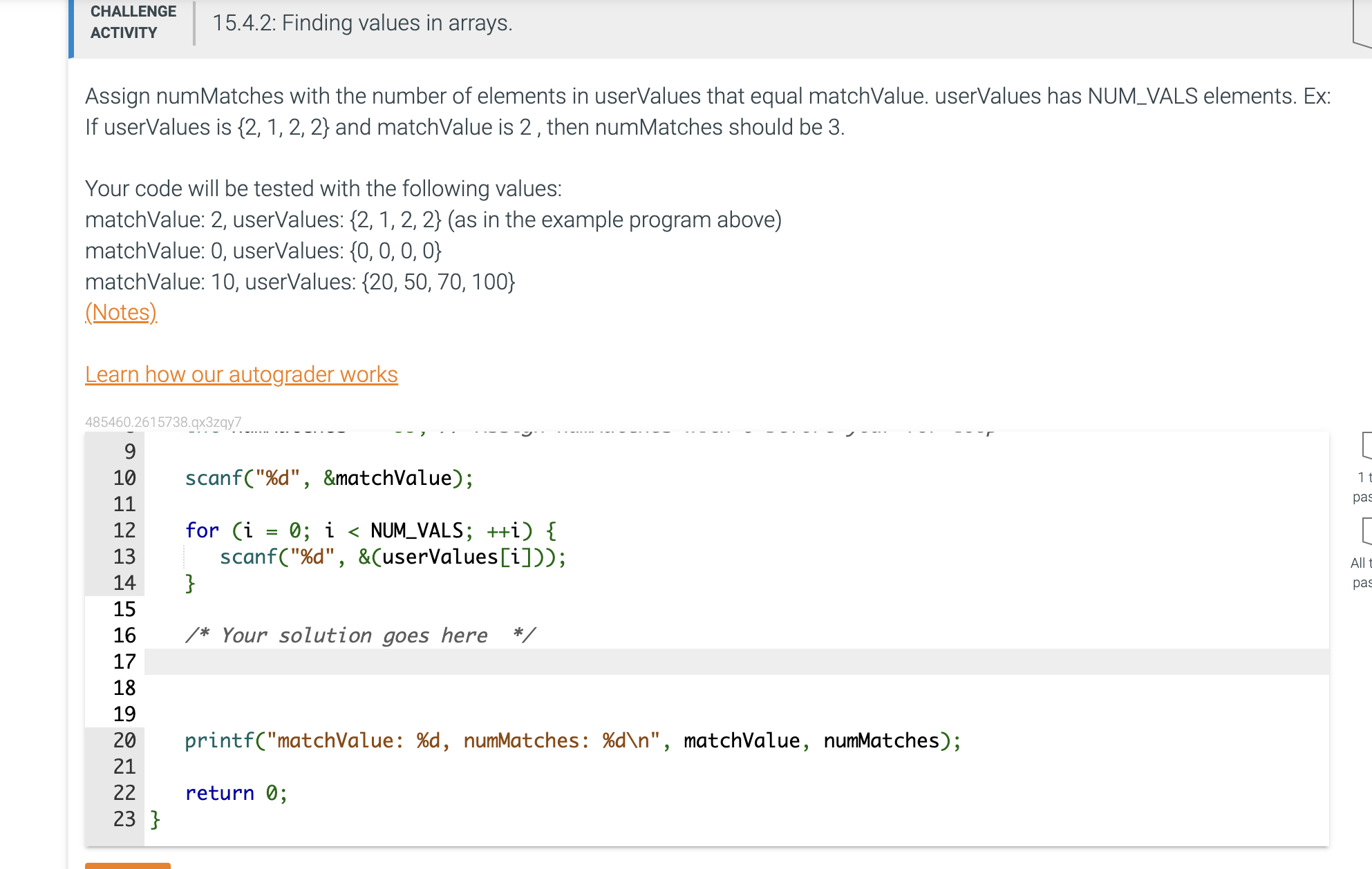 Solved Assign numMatches with the number of elements in | Chegg.com