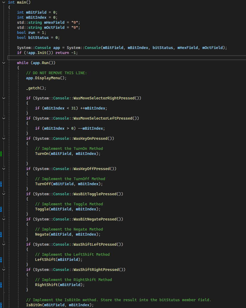 Solved C bit Manipulation My Methods Are Not Found When