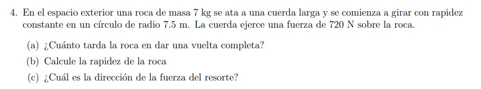 4. En el espacio exterior una roca de masa 7 kg se | Chegg.com
