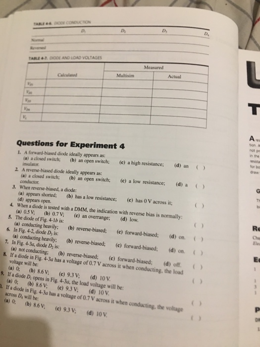 Solved Experiments manual Semiconductor Diodes Experiments | Chegg.com