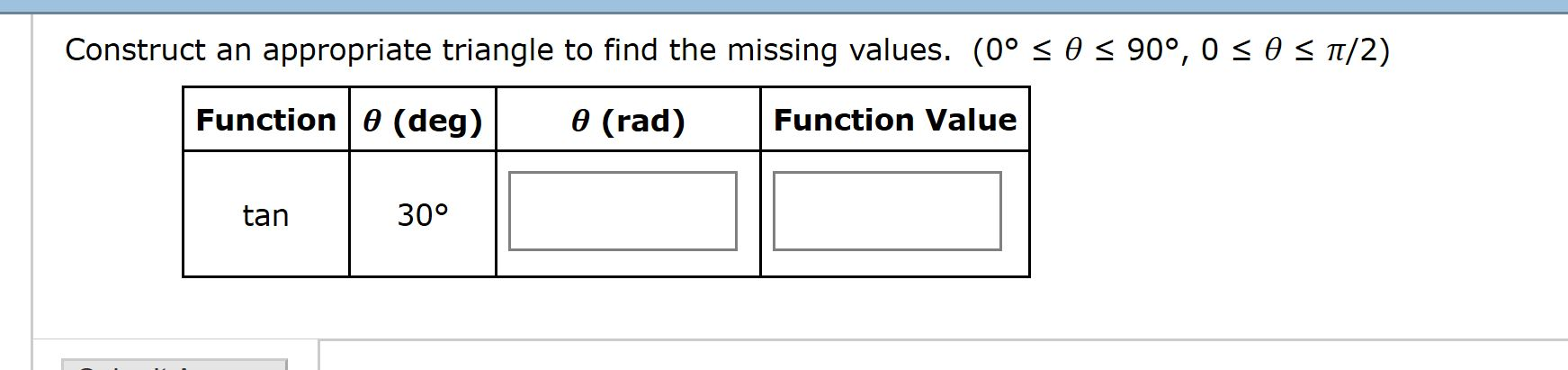 Solved Construct an appropriate triangle to find the missing | Chegg.com