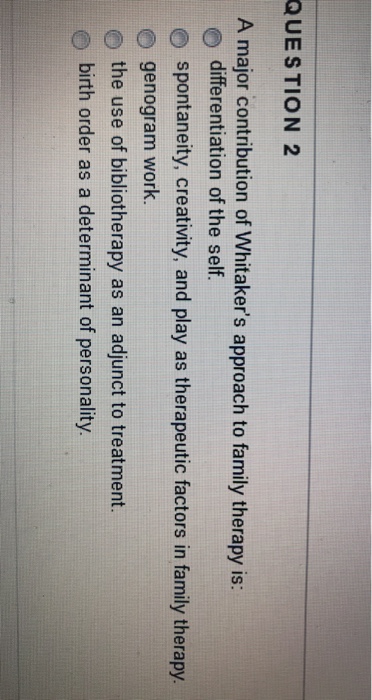 Solved QUESTION 2 A major contribution of Whitaker's | Chegg.com