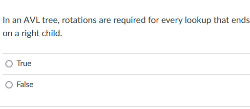 Solved In an AVL tree, rotations are required for every | Chegg.com