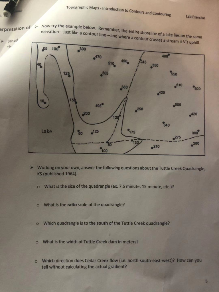 Topographic Maps -Introduction to Contours and | Chegg.com