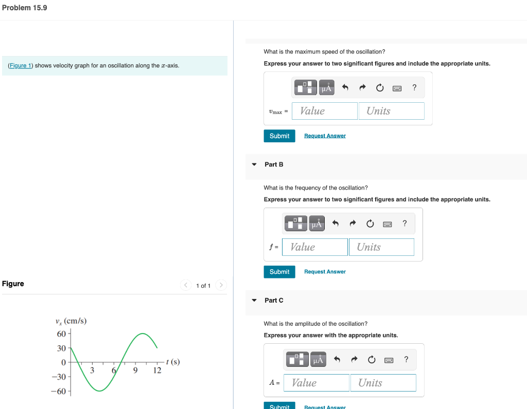 Solved What is the maximum speed of the oscillation? shows | Chegg.com