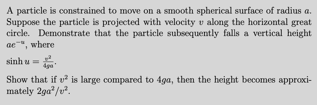 Solved A particle is constrained to move on a smooth | Chegg.com