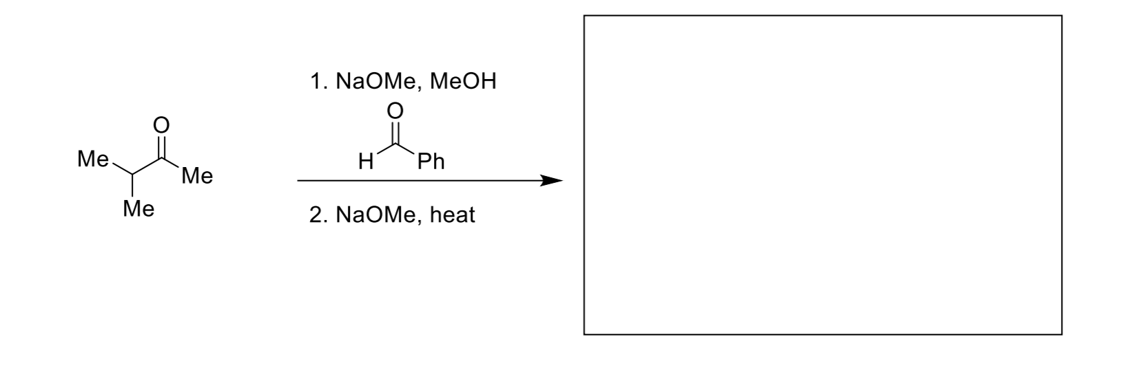 Solved 1. NaoMe, MeOH Me H Ph Me Me 2. NaoMe, heat | Chegg.com