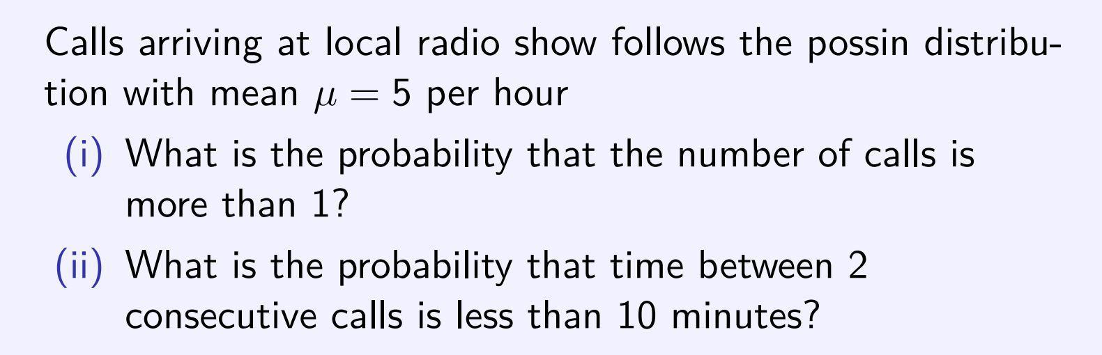 Solved 5 per hour Calls arriving at local radio show follows | Chegg.com