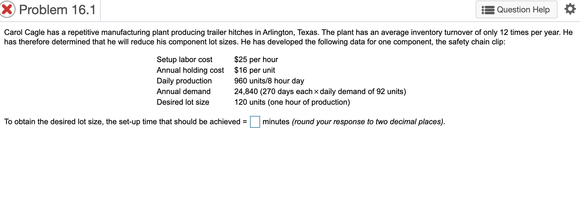 Solved X Problem 16.1 Question Help Carol Cagle has a | Chegg.com