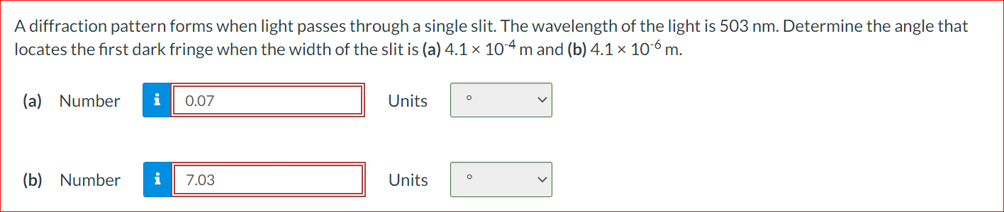 Solved A diffraction pattern forms when light passes through | Chegg.com