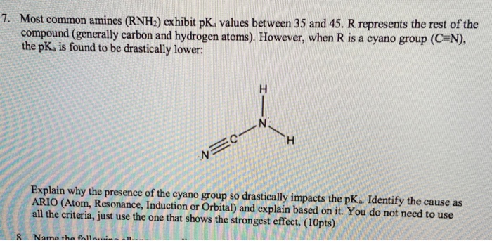 Solved Most common amines (RNH_2) exhibit pK_a values | Chegg.com