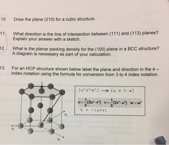 Solved 10. Draw the plane (210) for a cubic structure 11 | Chegg.com