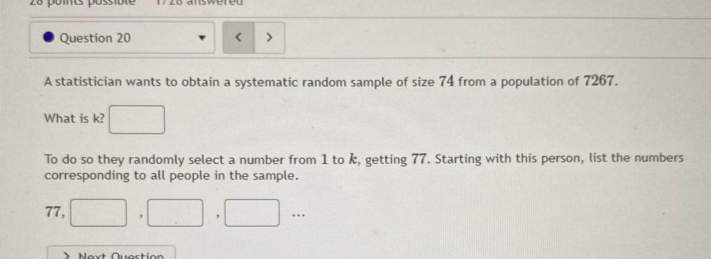 Solved 20 WETE Question 20 A statistician wants to | Chegg.com
