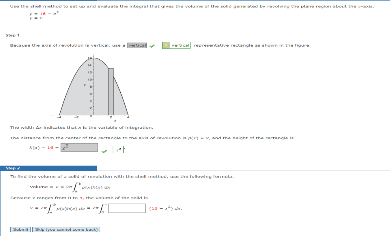 Solved Use the shell method to set up and evaluate the | Chegg.com