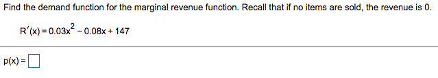 Solved Find the demand function for the marginal revenue | Chegg.com