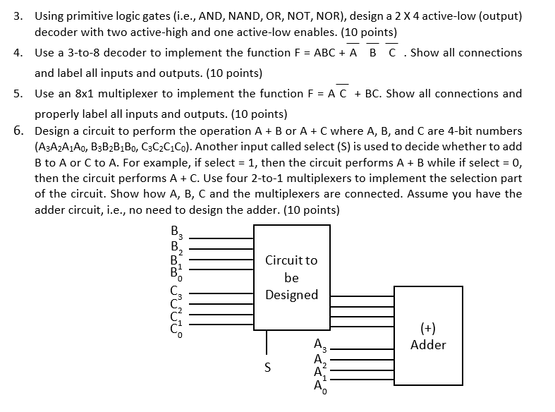 Solved 3. Using primitive logic gates (i.e., AND, NAND, OR, | Chegg.com