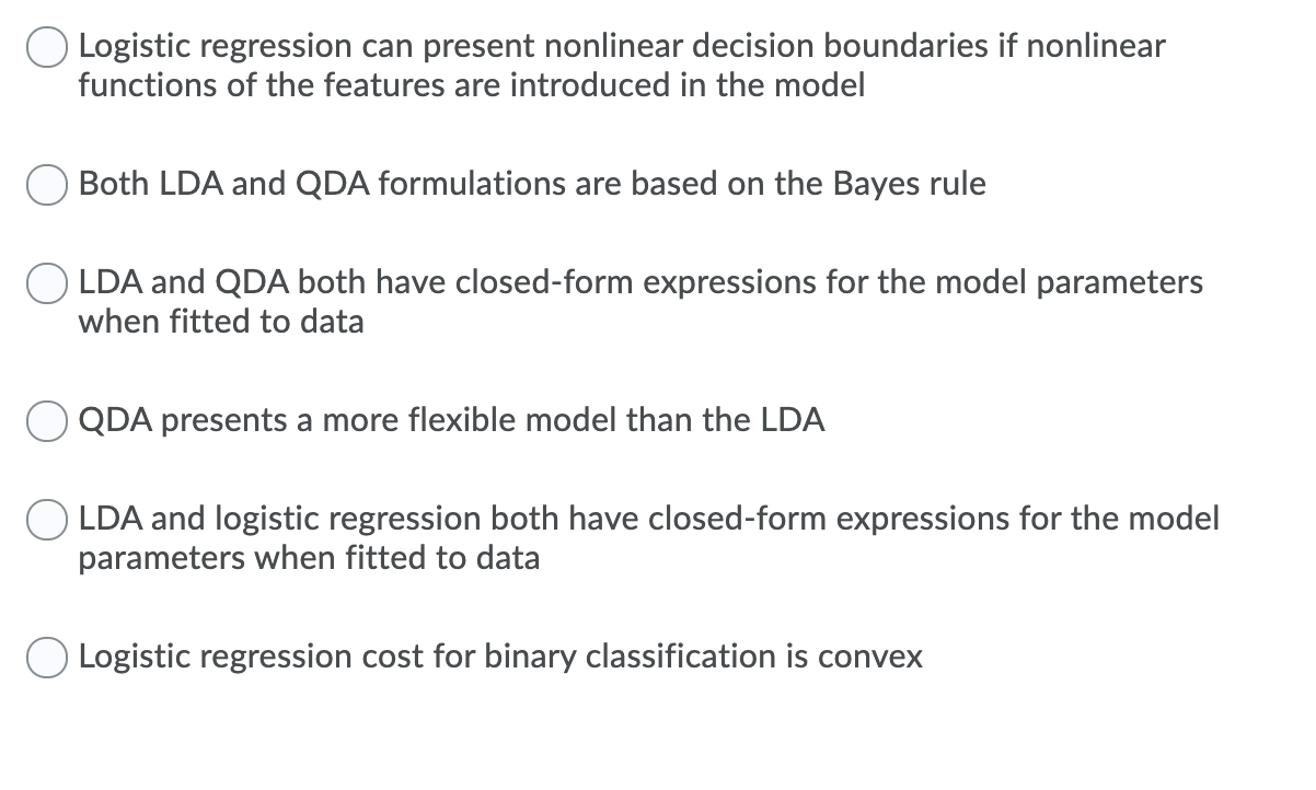 Logistic regression can present nonlinear decision | Chegg.com