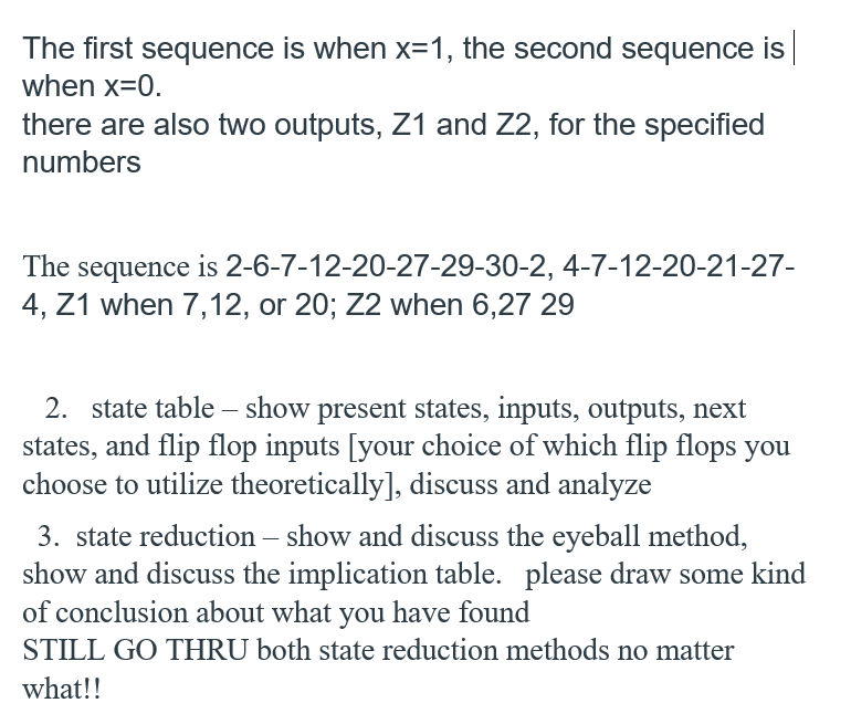 The first sequence is when x=1, the second sequence | Chegg.com