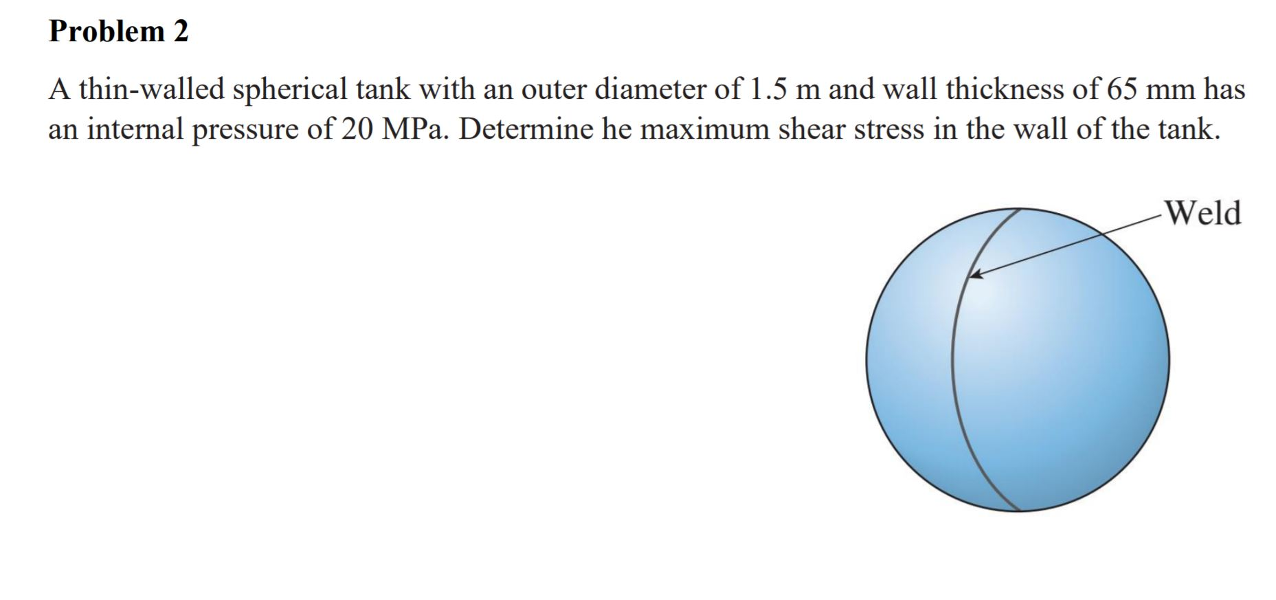 Solved Problem 2 A thin-walled spherical tank with an outer | Chegg.com