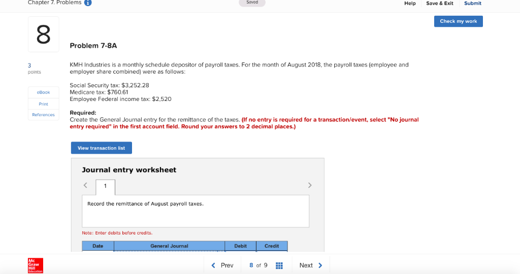 Solved Chapter 7. Problems Saved Help Save & Exit Submit | Chegg.com