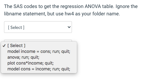 Solved The SAS codes to get the regression ANOVA table. | Chegg.com