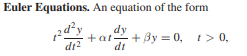 Solved Euler Equations. An equation of the form | Chegg.com